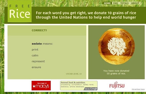 4 Paisa: Learn words - Donate food